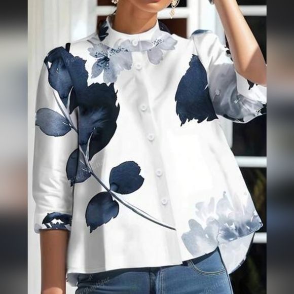 STYLEWE | Tops | 55 Nwt Stylewe Watercolor Floral Blouse | Poshmark